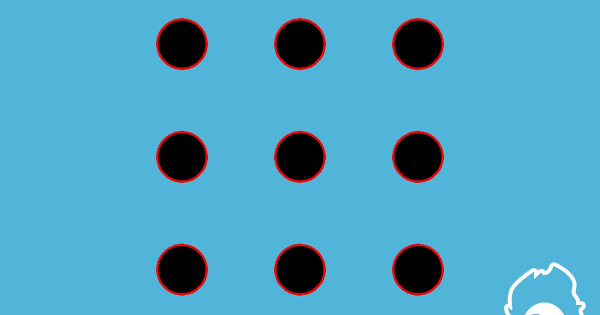 Vier Striche, neun Punkte